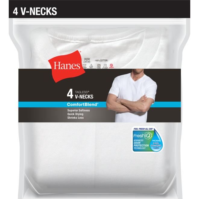 Hanes Mens 4 Pack Comfortblend V Neck T Shirts
