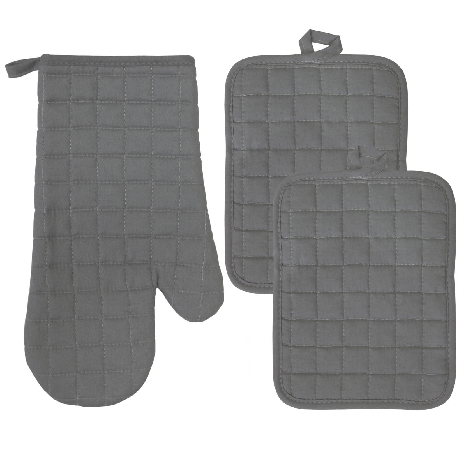 Essential Home 3 Piece Oven Mitt And Pot Holder Set Grey Shop Your Way Online Shopping
