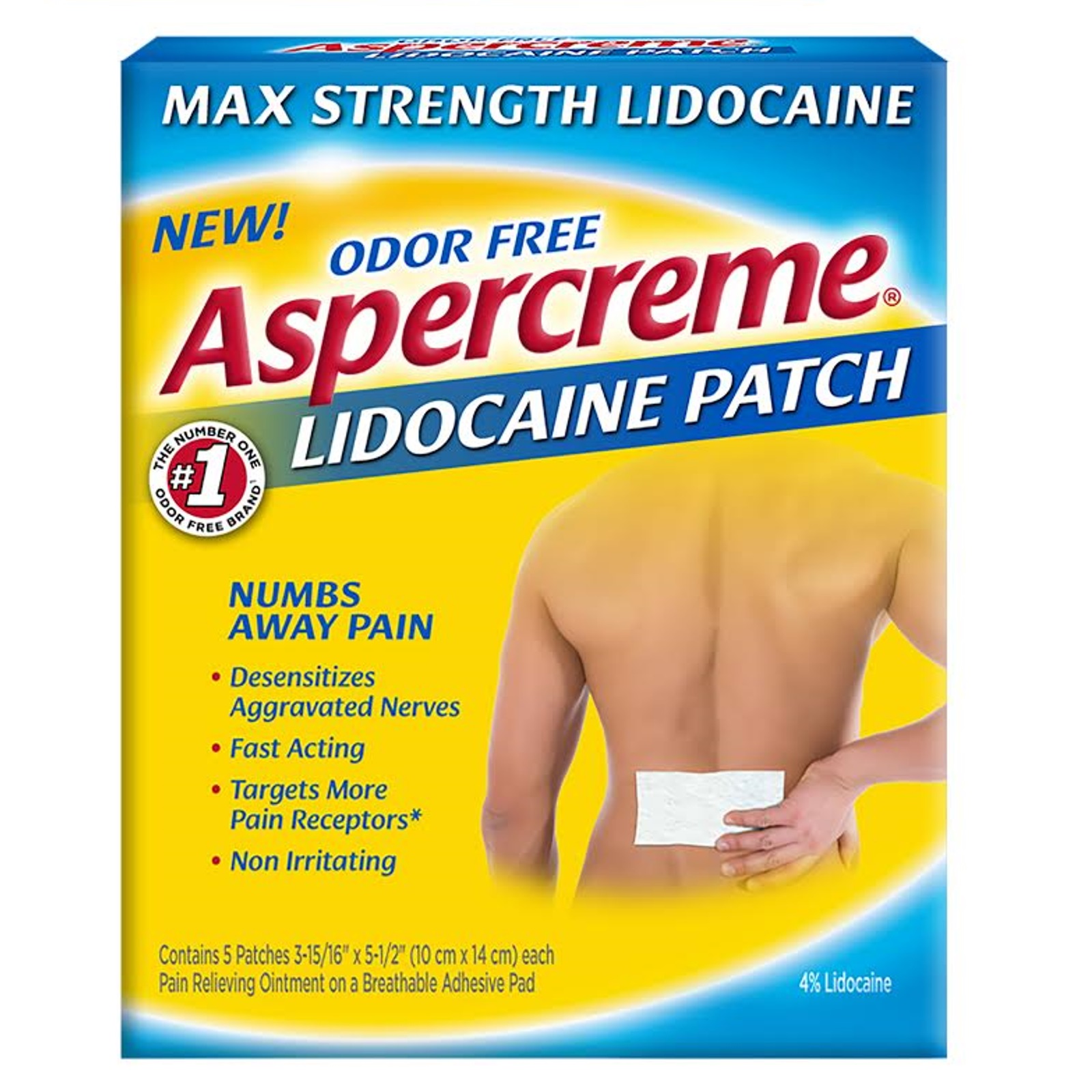041167058404 UPC - Aspercreme Lidocaine Maximum Strength Patch Odor Free, 5 | UPC Lookup