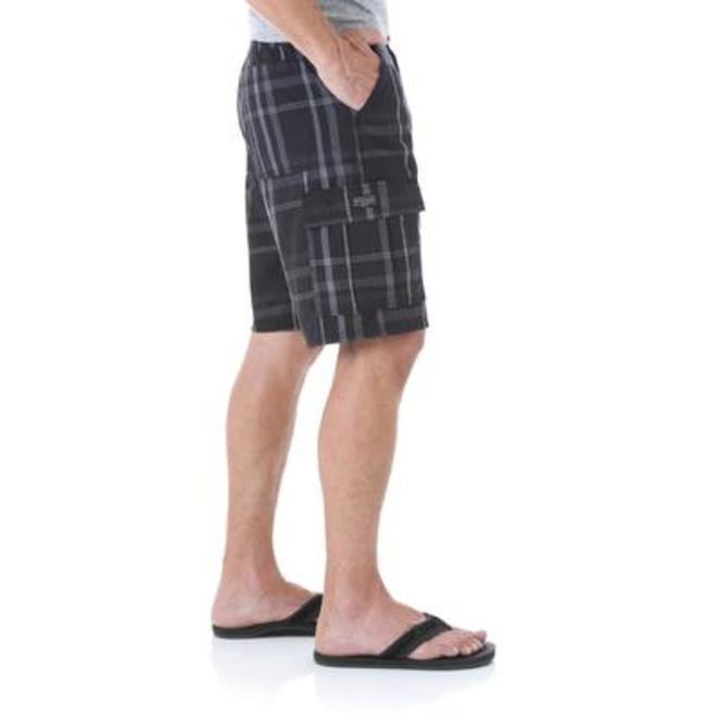 Wrangler Mens Twill Cargo Shorts Plaid