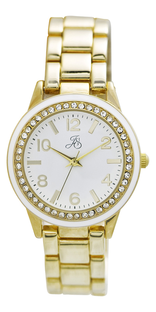 Jaclyn Smith Ladies' Gold-Tone Bracelet Watch w/ White Round Dial ... Jaclyn Smith Ladies' Gold-Tone Bracelet Watch w/ White Round Dial ...