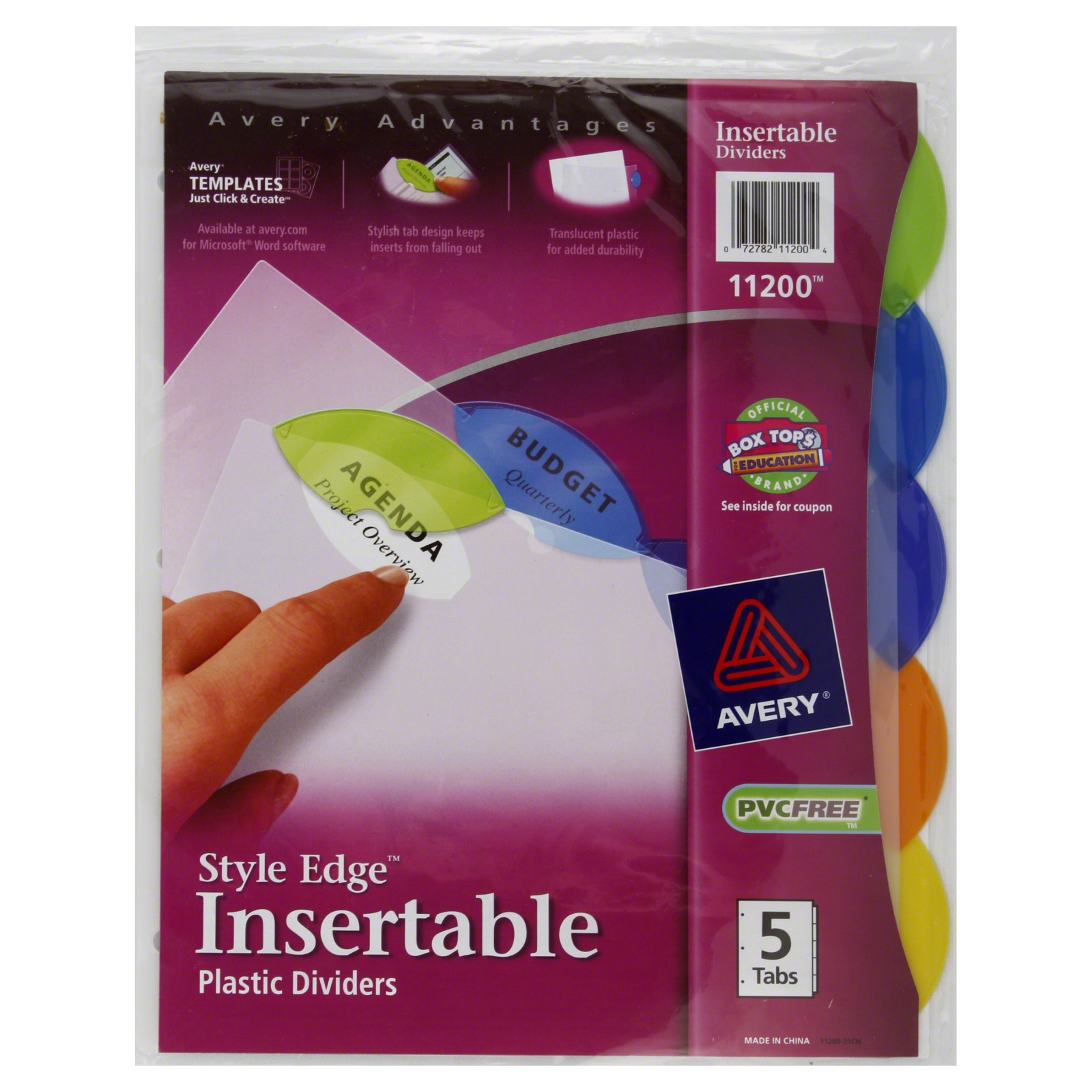 Avery 11200 Advantages Plastic Dividers Insertable Style Edge 5 