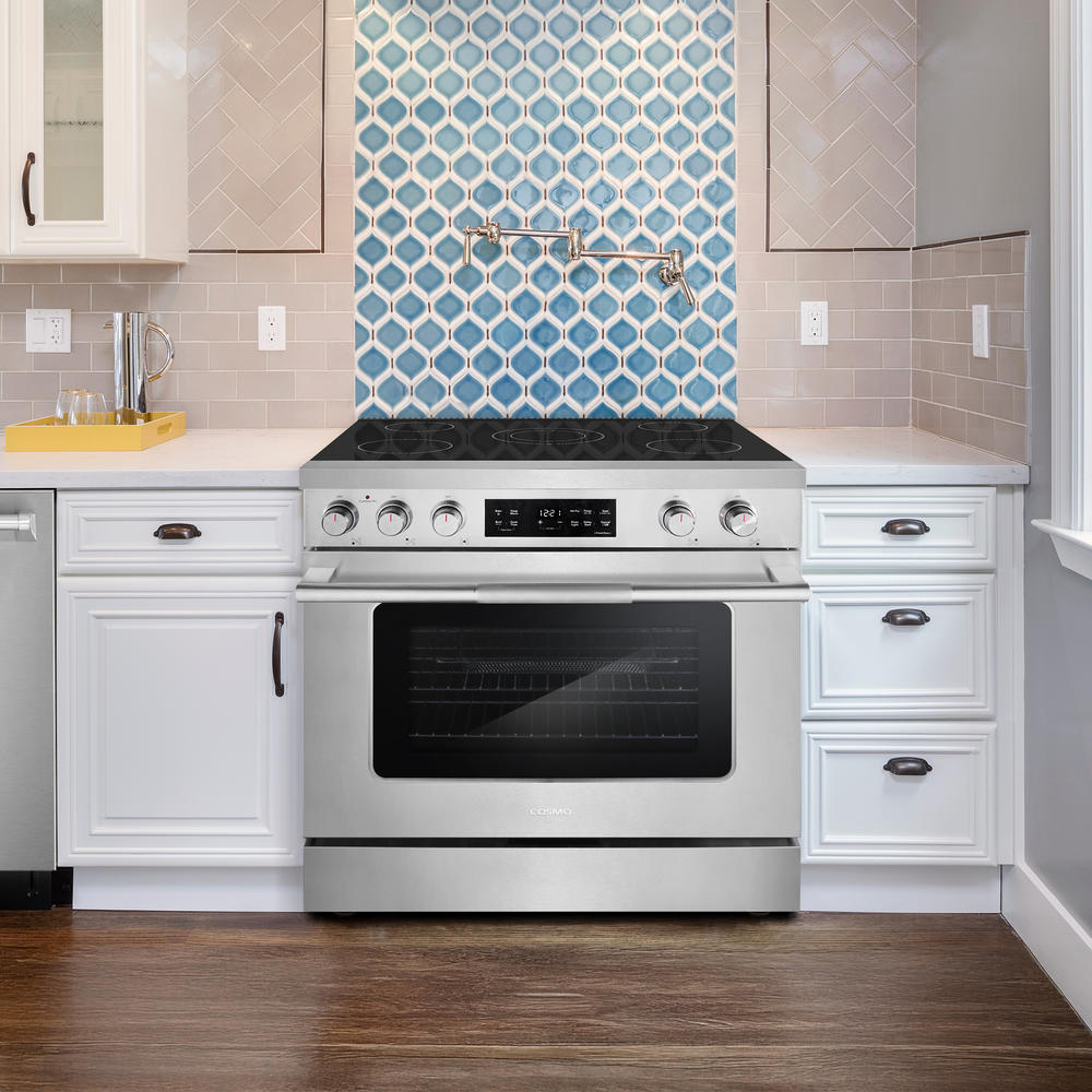 Cosmo 36 in. Stellar Collection 6.1 cu. ft. Electric Range, 5 Burner ...