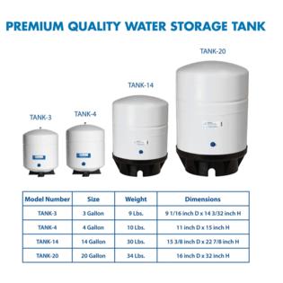 Premier Water Systems RO122 RO-122-W14 3.2 Gallon Stainless Steel Reverse Osmosis Storage Water ...