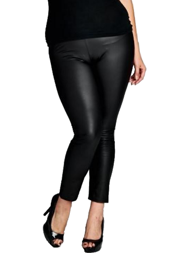 Womens Plus Size Faux Leather Leggings Pleather Full Length Pants