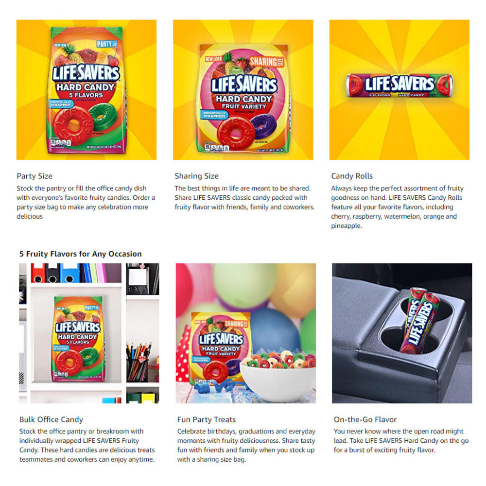 LifeSavers LIFE SAVERS Hard Candy 5 Flavors, 50-Ounce Party Size Bag