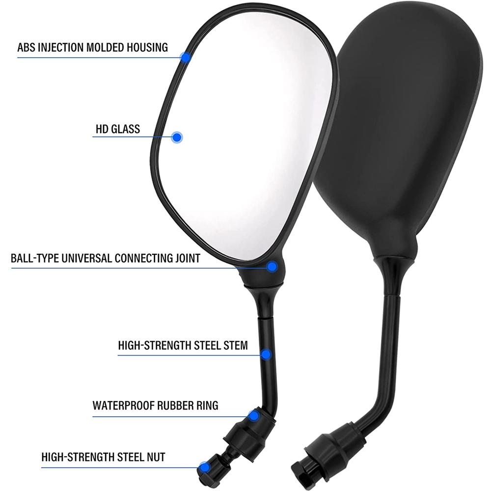 â€ŽLEIMO KPARTS ATV Rear View Mirror, 360 Degrees Ball-Type ATV Side ...