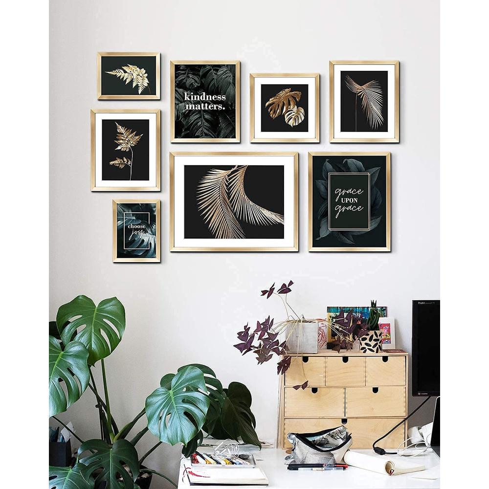 ArtbyHannah 8 Pack Gold Gallery Wall Frame Set Decorative Modern Art ...