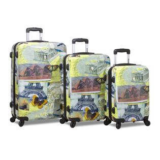 Rolite 3Pc Luggage Set Hardside Rolling 4Wheel Spinner CarryOn Travel ...