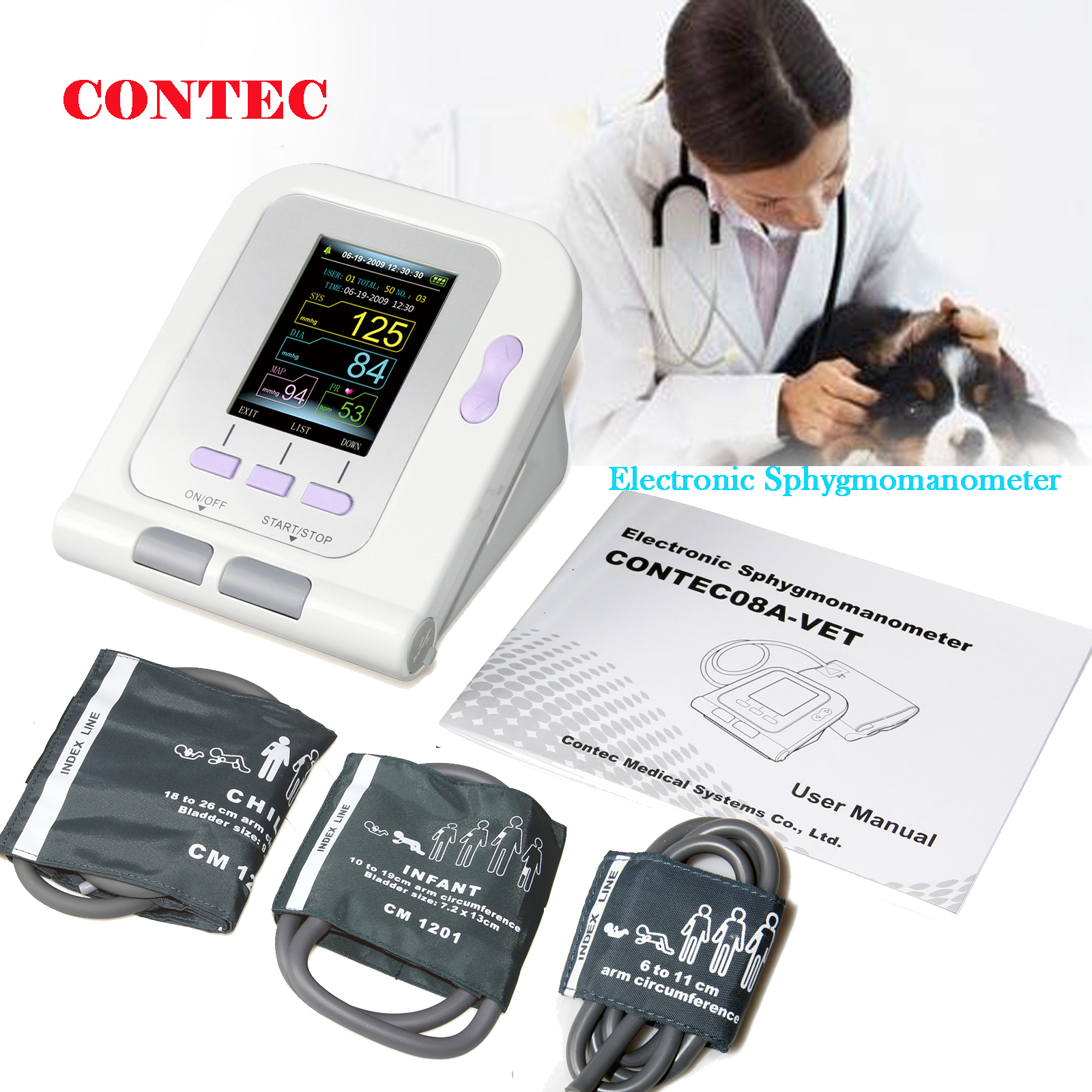 Contec CONTEC Veterinary/Animal use Automatic Blood Pressure Monitor ...
