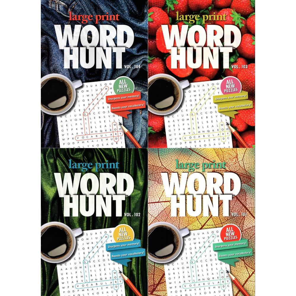 Papp Large Print Word Hunt - All New Puzzles - Vol. 101-104 (Set of 4 ...