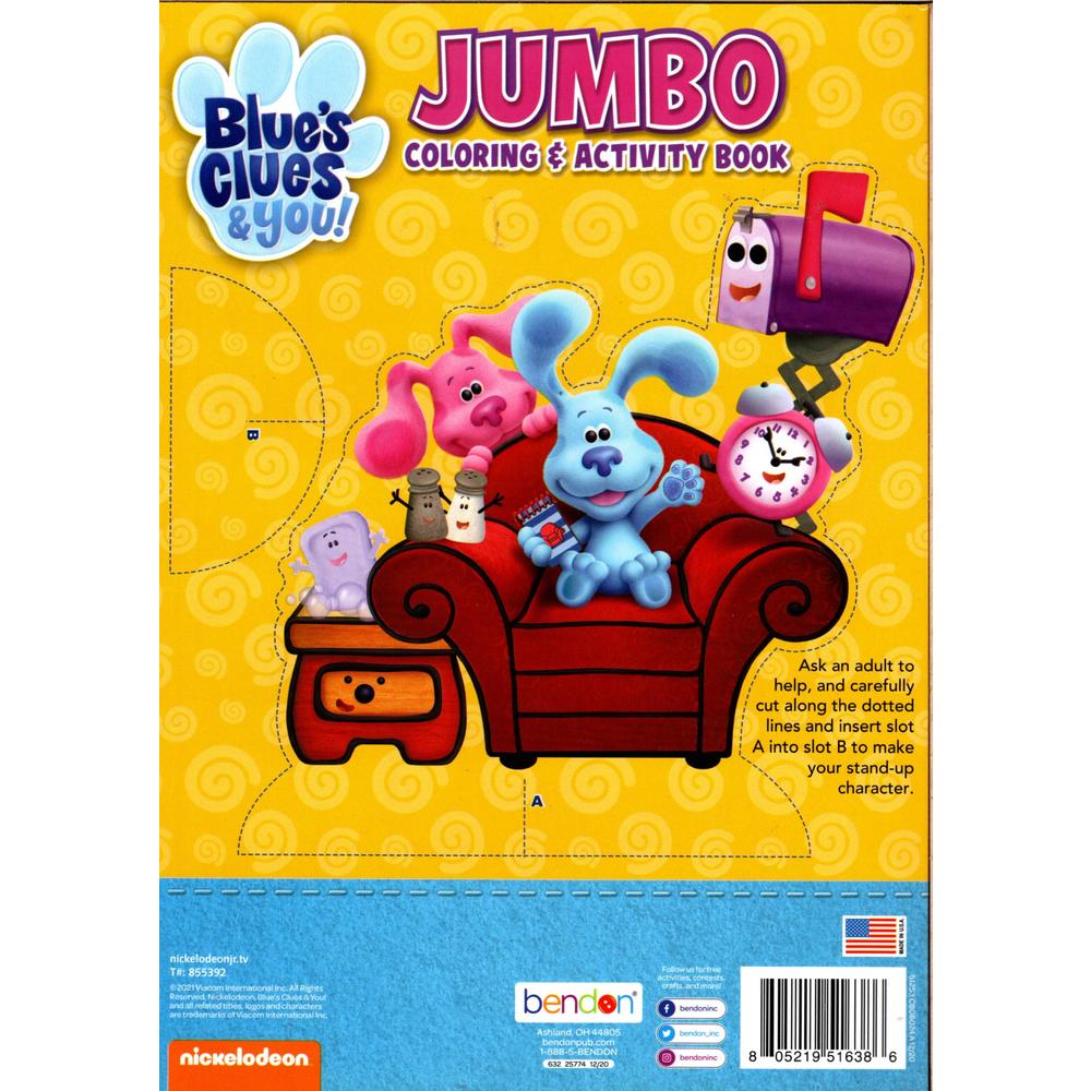 Bendon Blue's Clues & You - Jumbo Coloring & Activity Book + Award ...