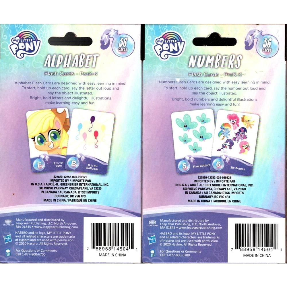 Hasbro My Little Pony Flash Cards - Numbers, Alphabet - PreK-K (Set of ...