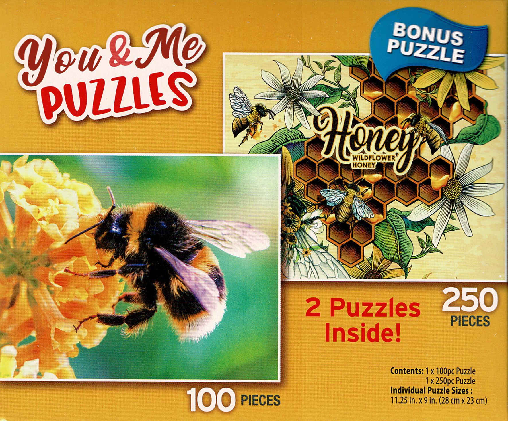 Cra-Z-Art Fuzzy Bumblebee/Save The Bees - Total 350 Piece, 2 Puzzles Inside