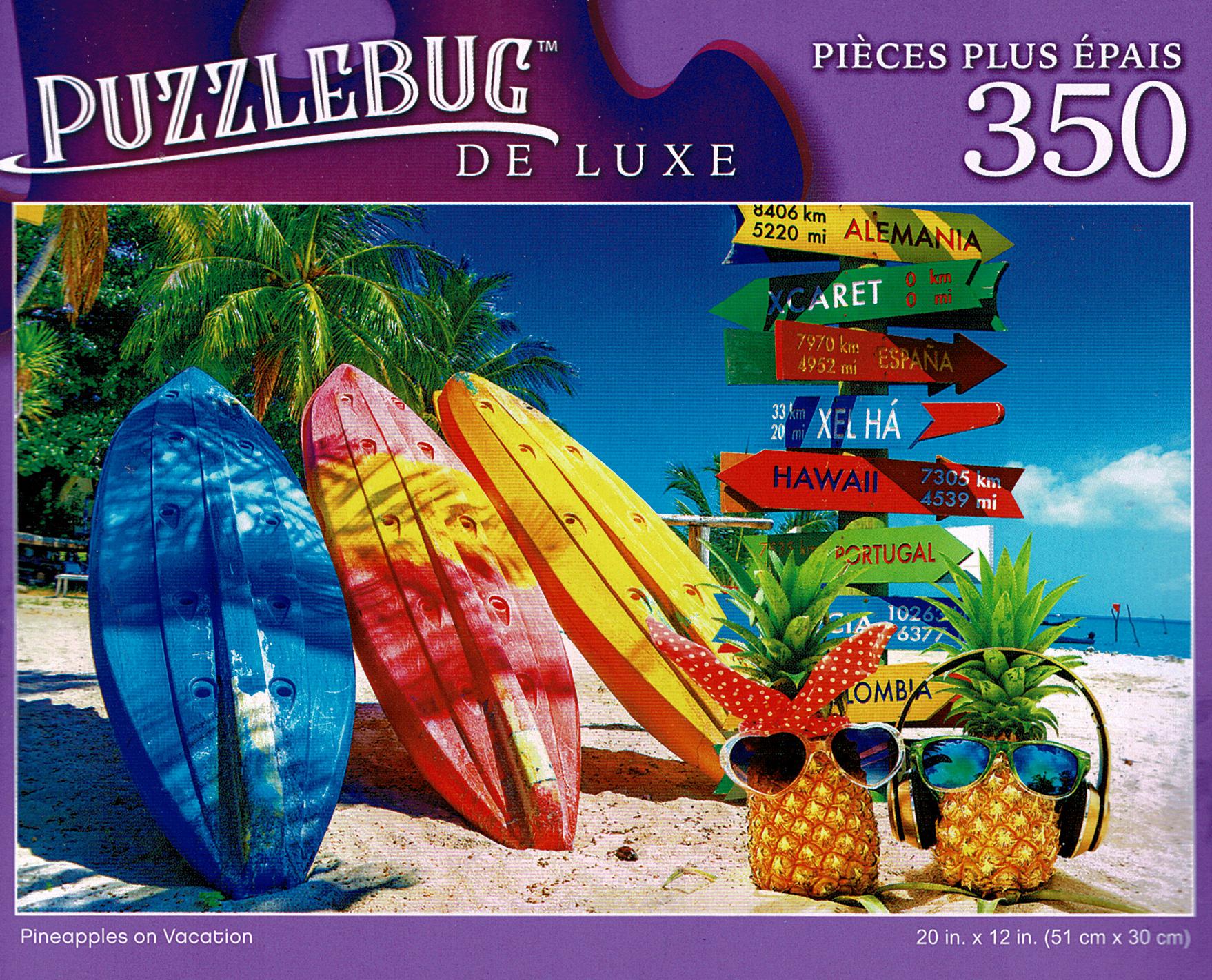 Puzzlebug Pineapples on Vacation - 350 Pieces Deluxe Jigsaw Puzzle