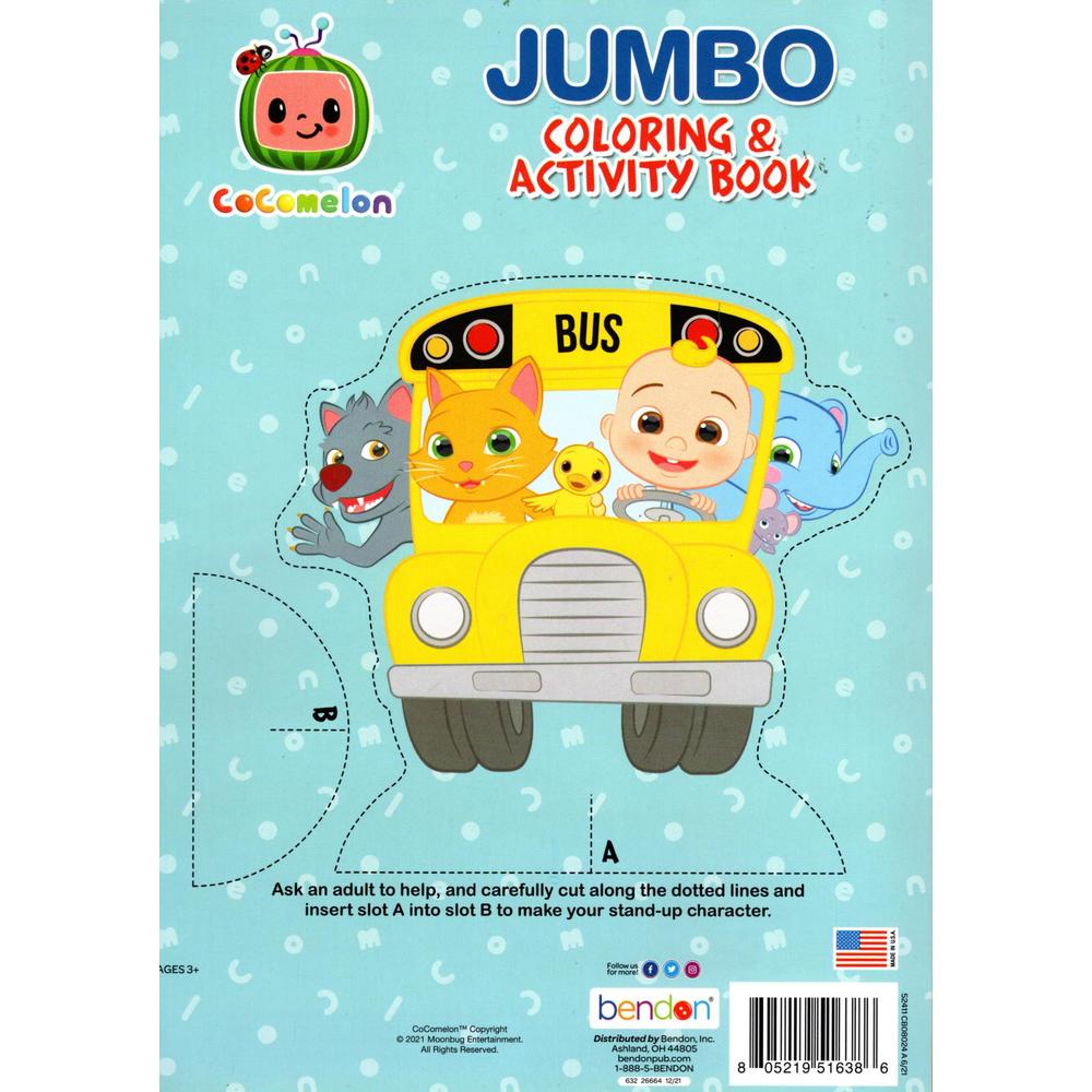 Bendon Jumbo Coloring & Activity Book - CoComelon + Award Stickers and ...