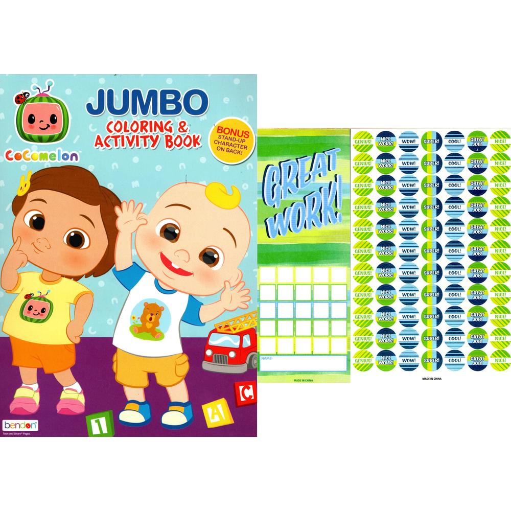 Bendon Jumbo Coloring & Activity Book - CoComelon + Award Stickers and ...