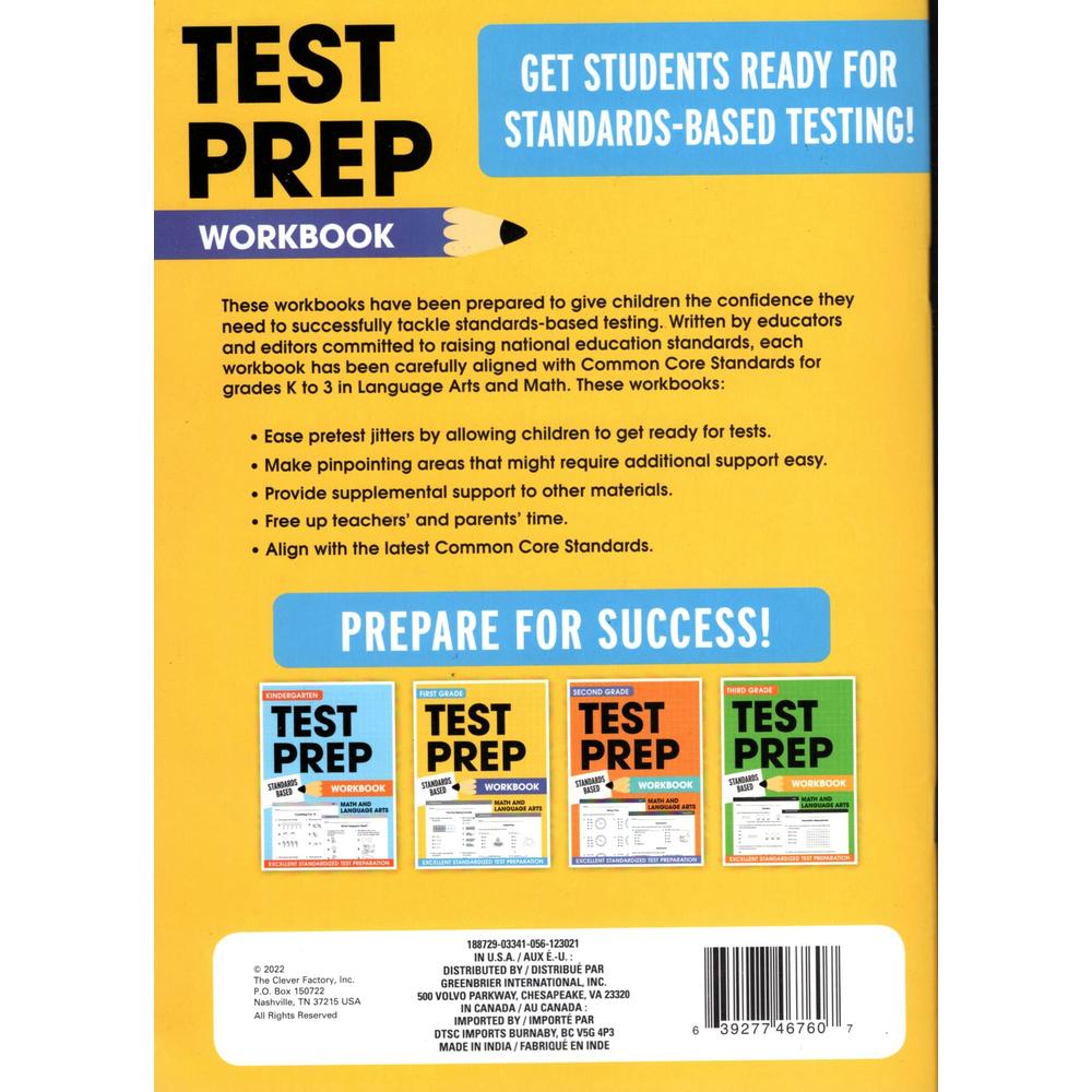 The Clever Factory First Grade Math & Language Arts Test Prep Workbook ...