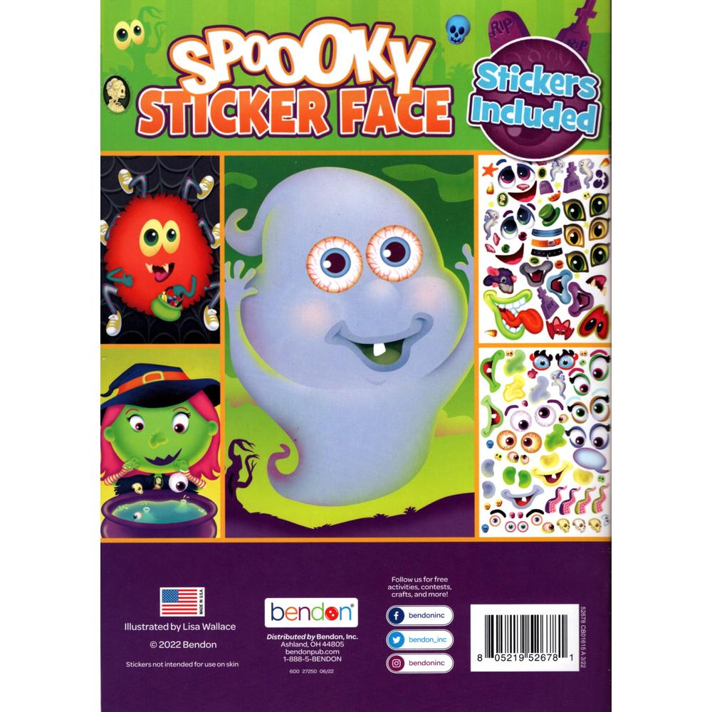 Bendon Spooky Sticker Face - Halloween Sticker Activity Book v5
