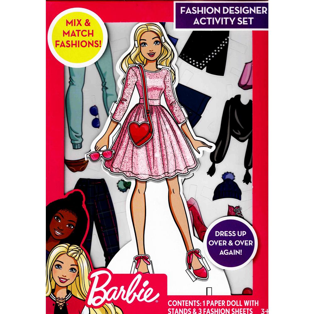 BARBIE PAPER DOLL Fashion Designer Activity SET Kit Mix Match DRESS UP New