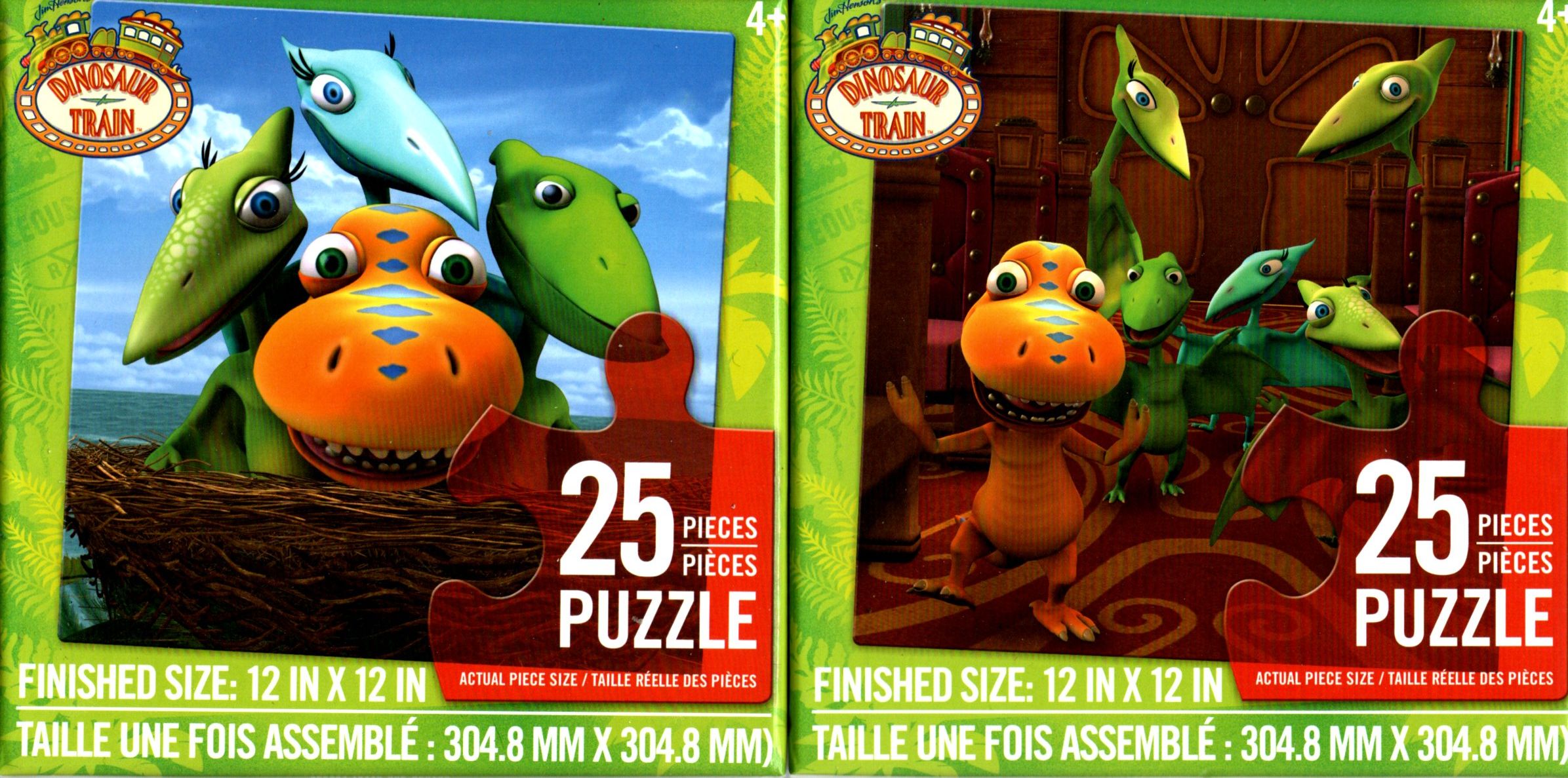 PBS Kids Driamtivity Dinosaur Train - 25 Pieces Jigsaw Puzzle Set of 2