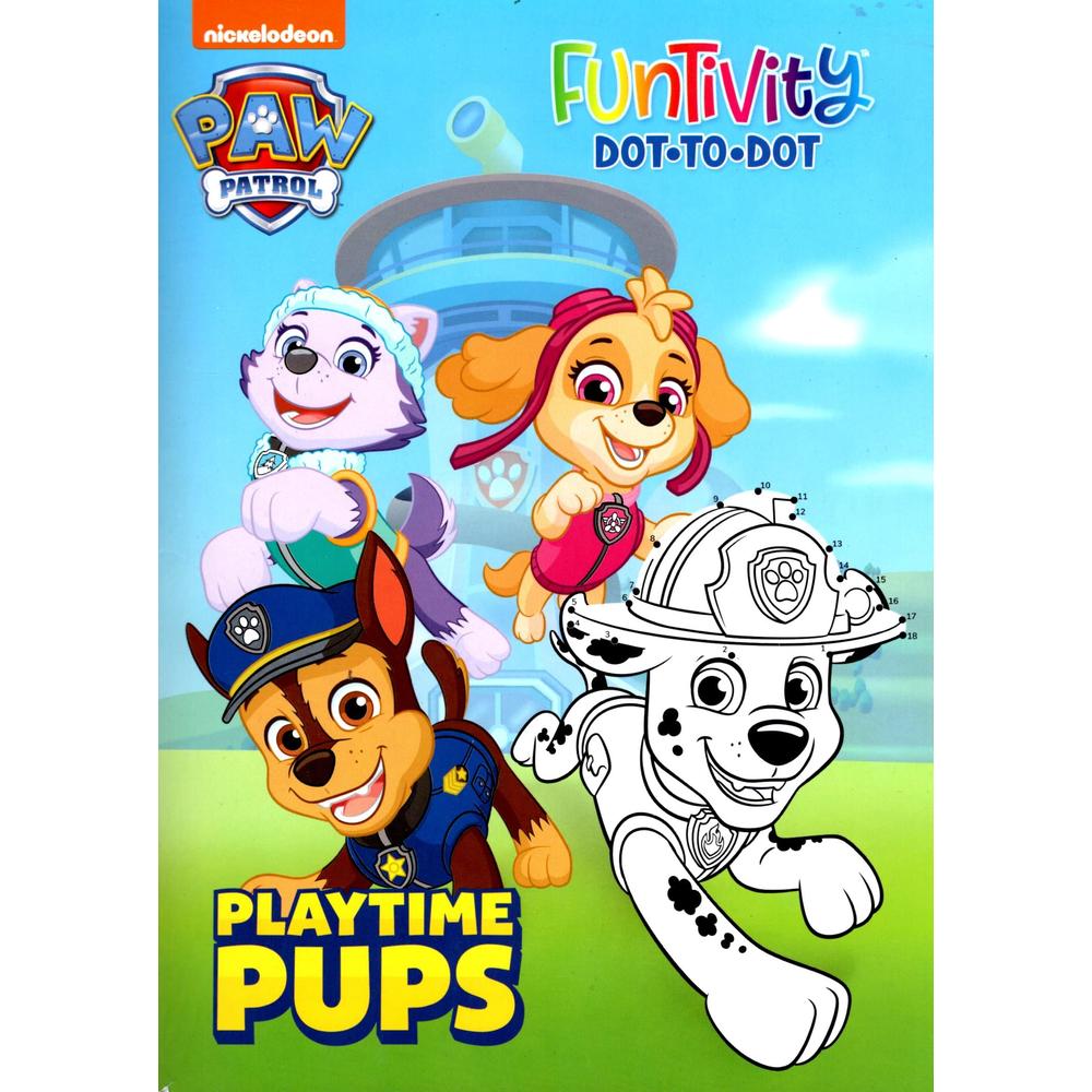 Nickelodeon Paw Patrol Funtivity Dot-to-Dot - Play Time Pups - Coloring ...