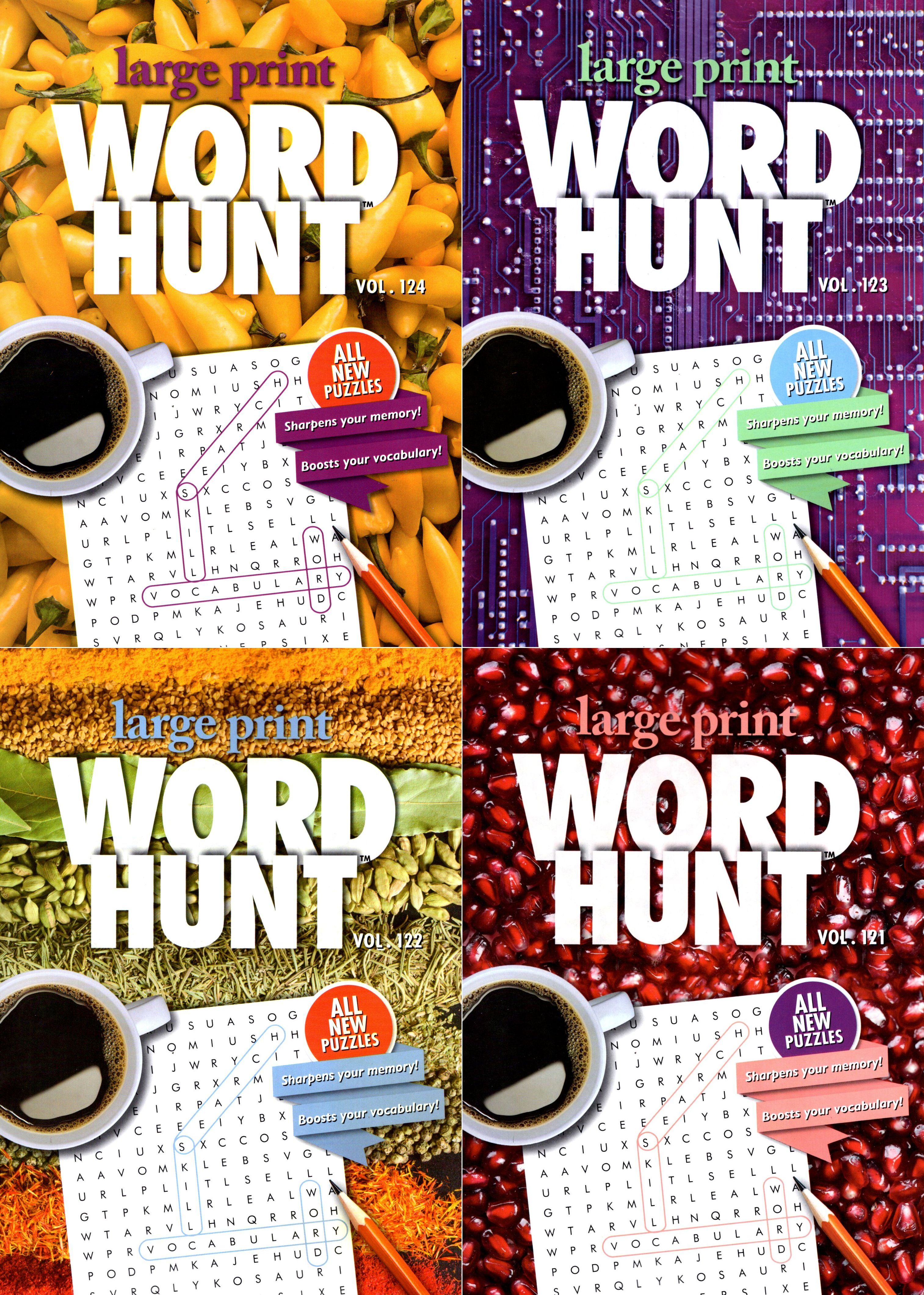 Papp Large Print Word Hunt - All New Puzzles - Vol.121-124 (Set of 4 Books)