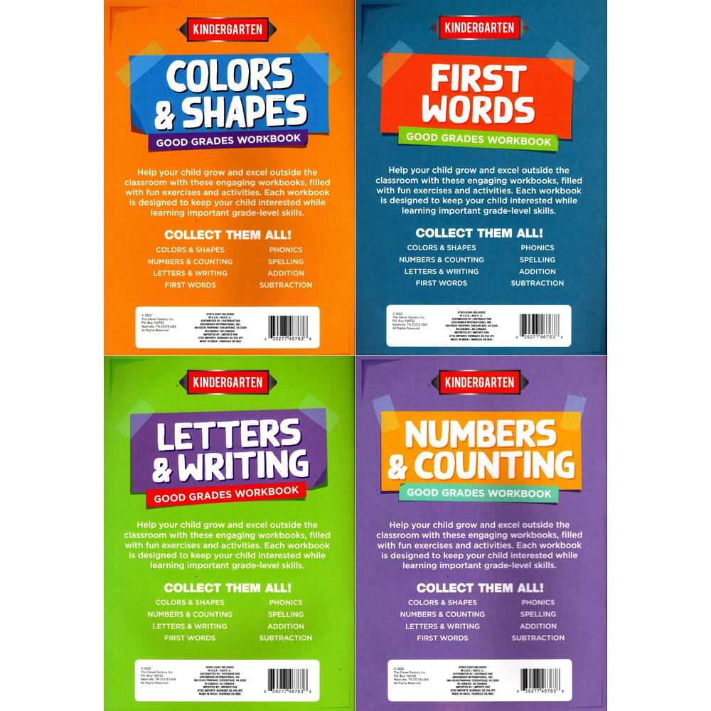 The Clever Factory K - Kindergarten Educational Workbooks - Set of 4 ...