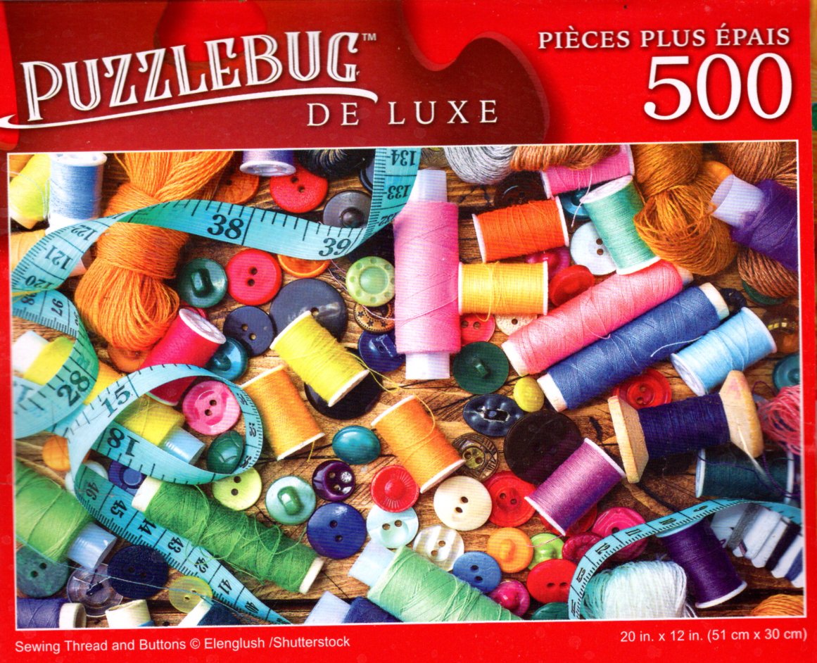 Puzzlebug Sewing Thread and Buttons - 500 Pieces Deluxe Jigsaw Puzzle