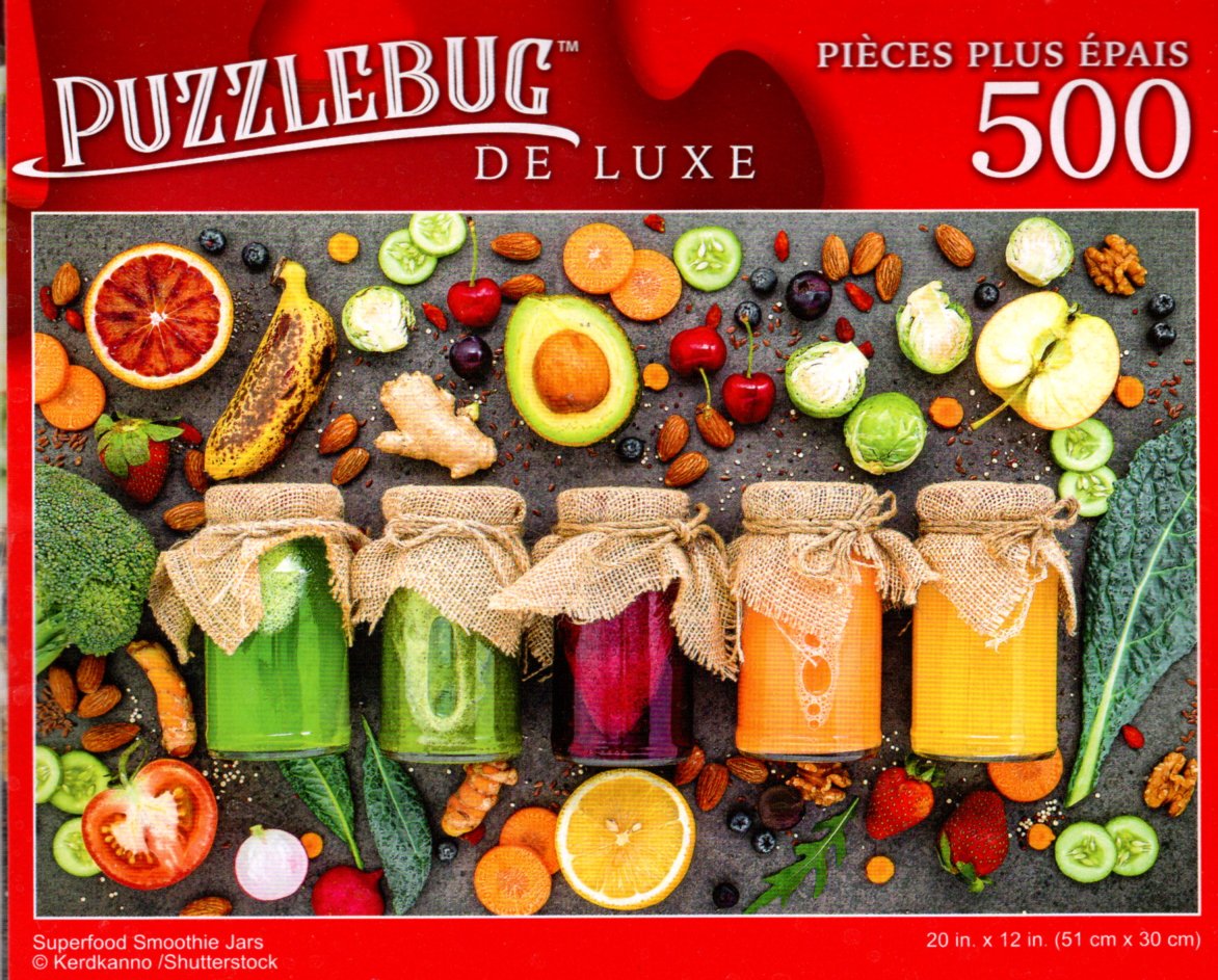 Puzzlebug Superfood Smoothie Jars - 500 Pieces Deluxe Jigsaw Puzzle