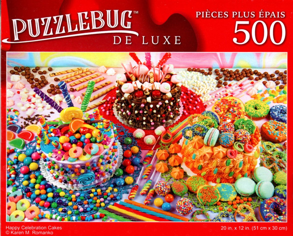 Puzzlebug Happy Celebration Cakes - 500 Pieces Deluxe Jigsaw Puzzle