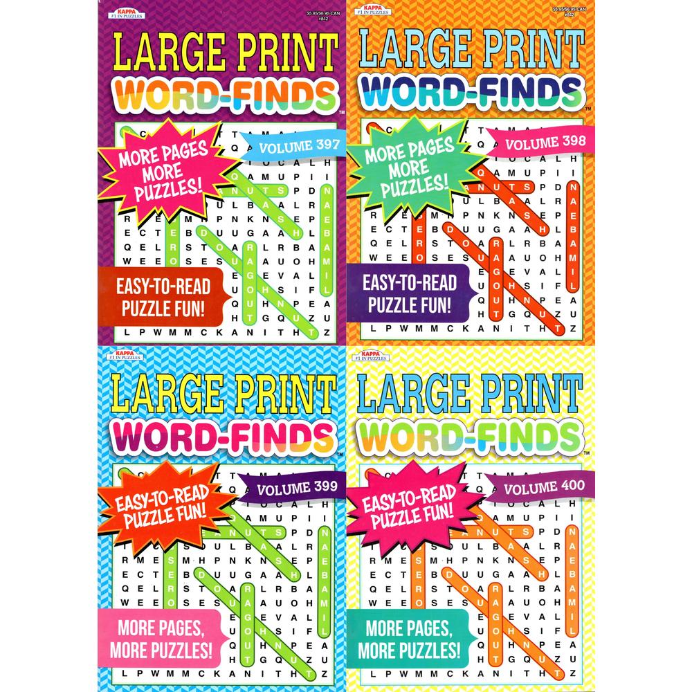 Kappa Books Large Print Word - Finds (All New Puzzles) - Vol.397 - 400 Now 128 Pages