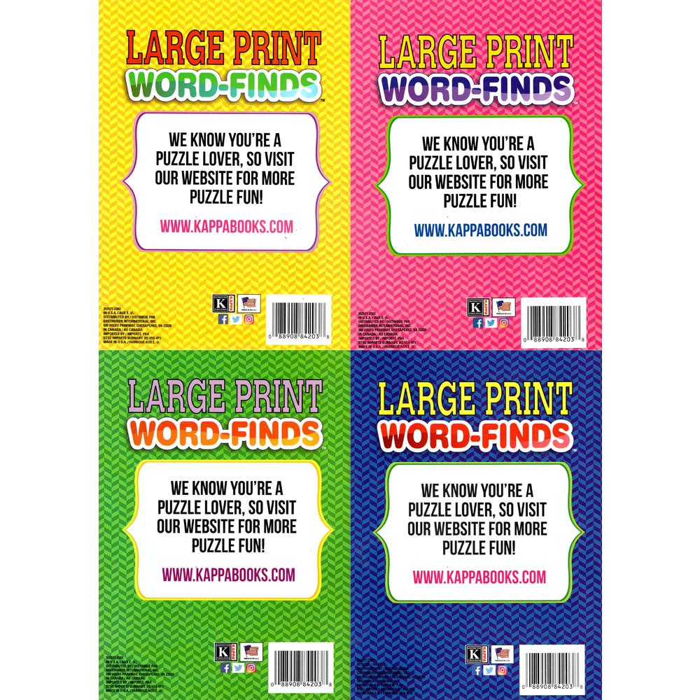 Kappa Books Large Print Word - Finds (All New Puzzles) - Vol.391 - 394 ...