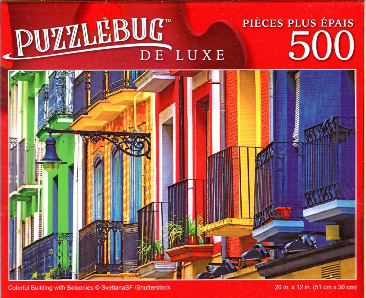 Puzzlebug Colorful Building with Balconies - 500 Pieces Deluxe Jigsaw ...