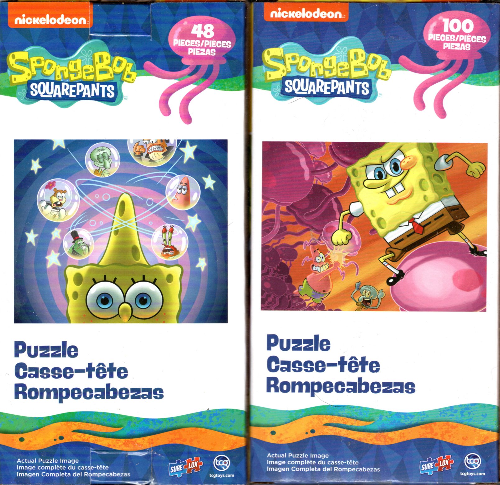 Nickelodeon SpongeBob SquarePants - 48 + 100 Pieces Jigsaw Puzzle (Set ...