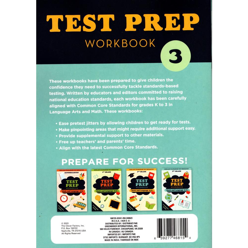 The Clever Factory 3rd Grade Math & Language Arts - Test Preparation ...
