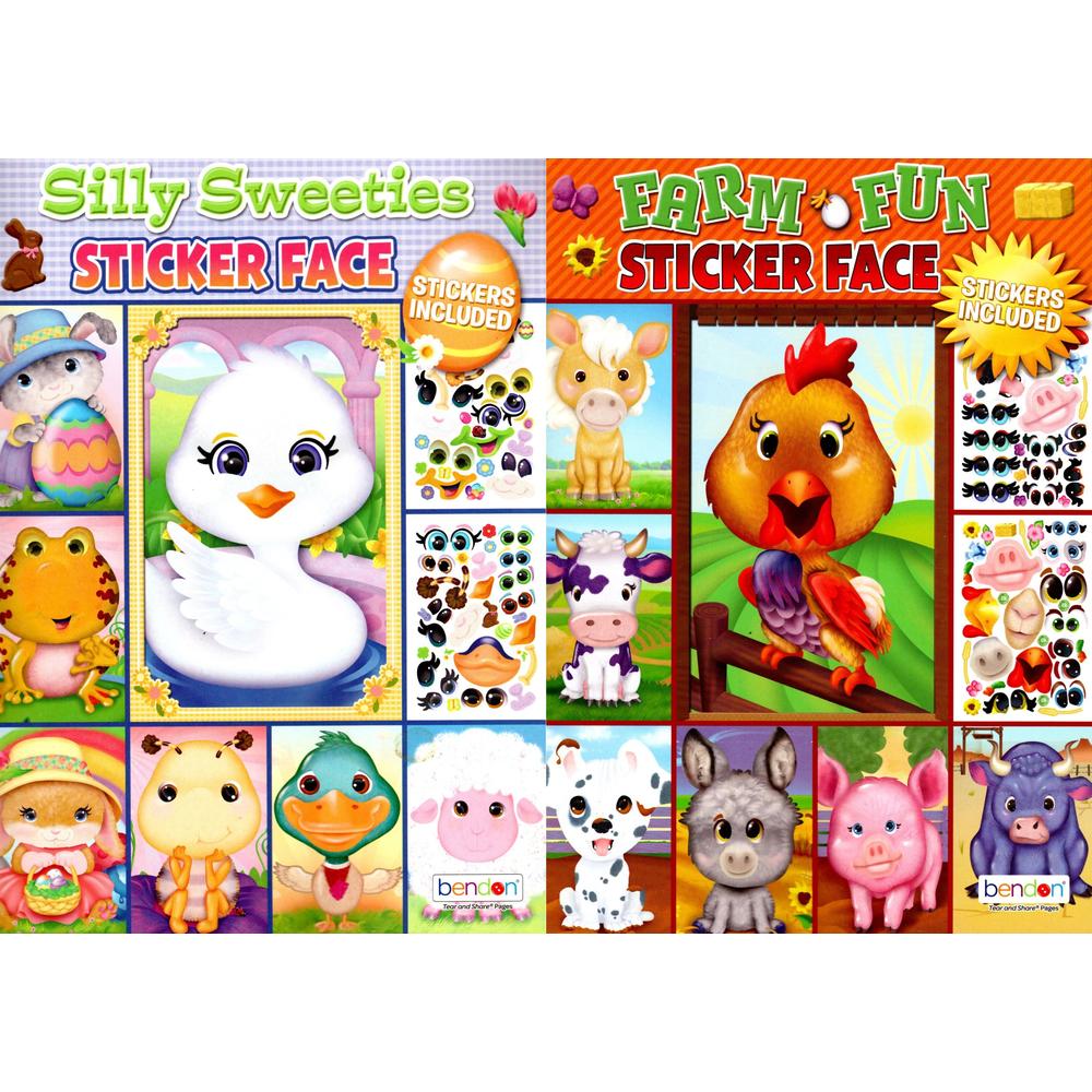 Bendon Silly Sweeties & Farm Fun Sticker Face - Sticker Included ...