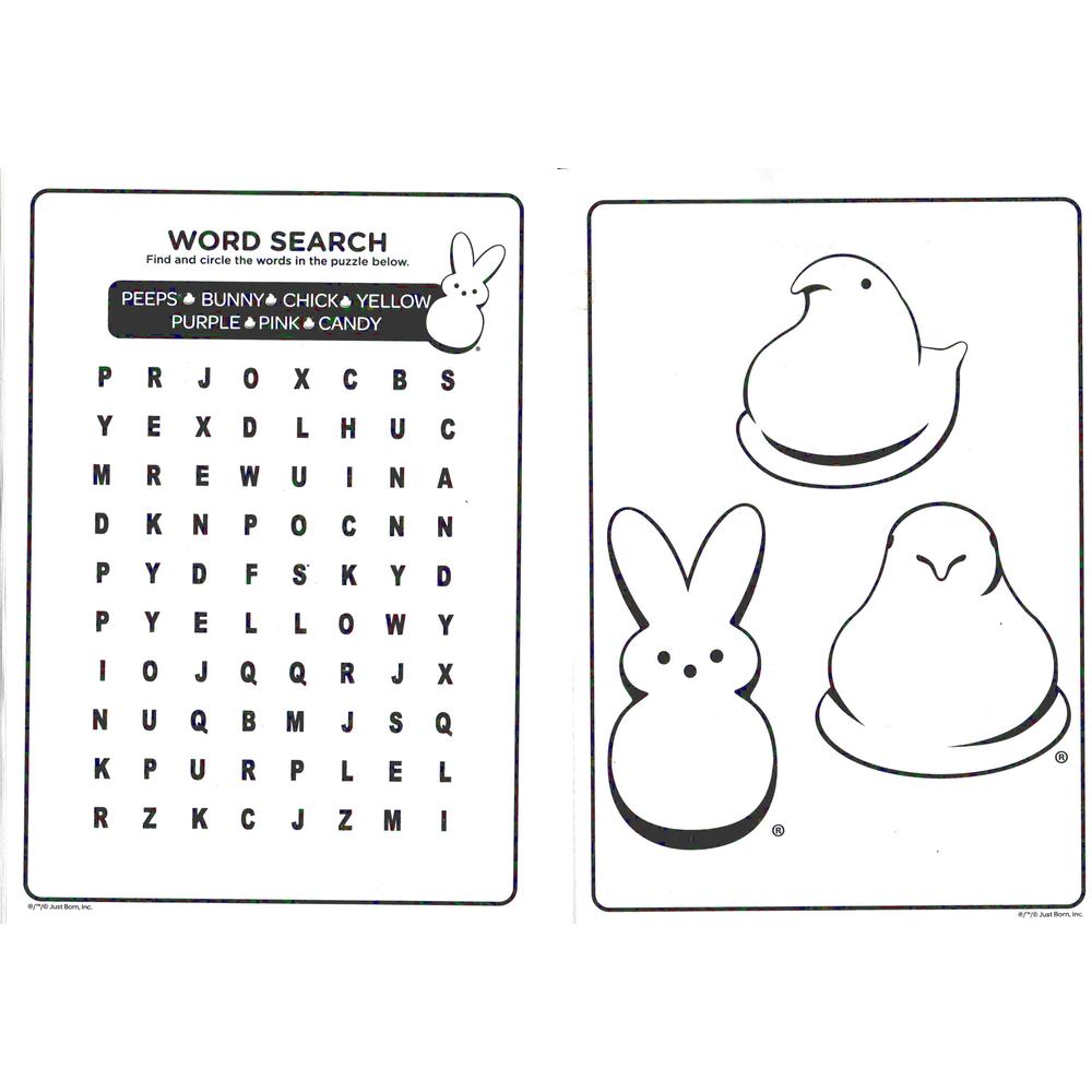 Just Born Peeps - Bonus Easter egg stands on the back - Jumbo Coloring ...