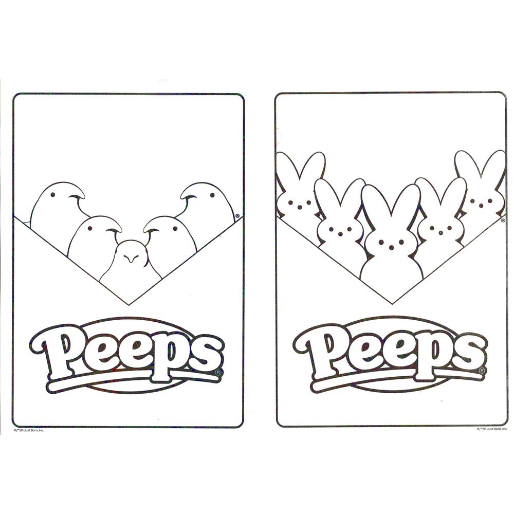 Just Born Peeps - Bonus Easter egg stands on the back - Jumbo Coloring ...