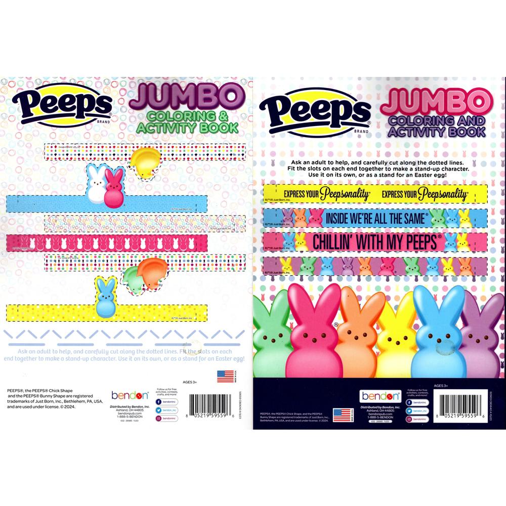 Just Born Peeps - Bonus Easter egg stands on the back - Jumbo Coloring ...