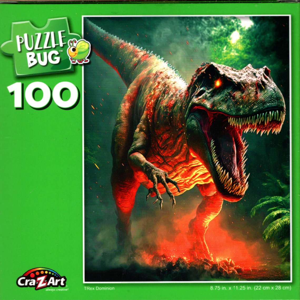 Puzzlebug T-Rex Dominion - Puzzlebug - 100 Piece Jigsaw Puzzle