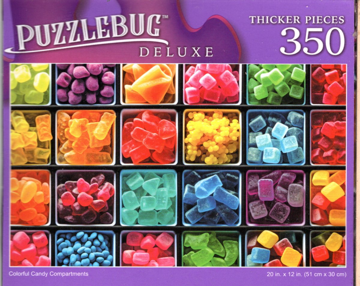 Puzzlebug Colorful Candy Compartments - 350 Pieces Deluxe Jigsaw Puzzle