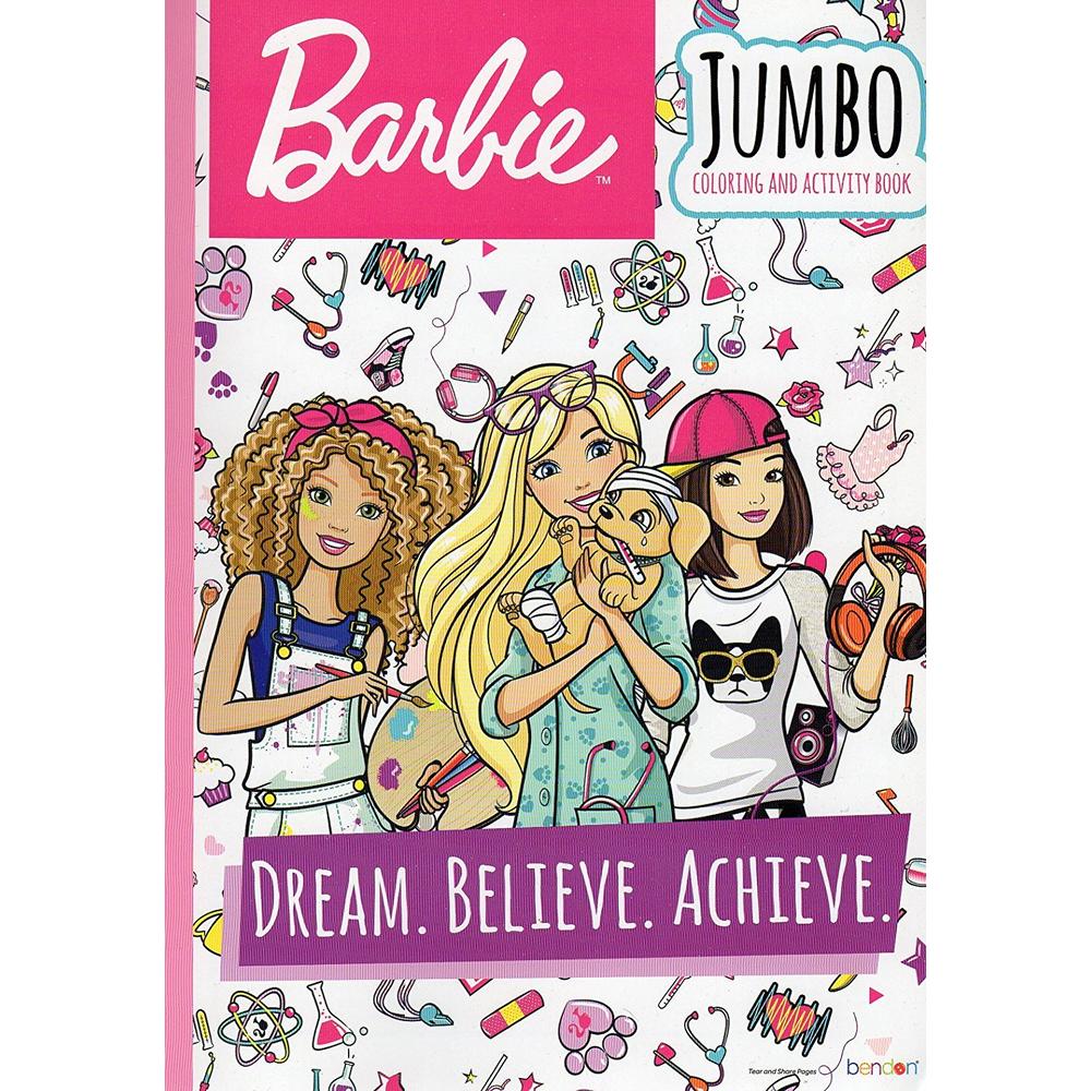 Coloring Activity Book Barbie Dream. Believe. Achieve - Jumbo Coloring ...