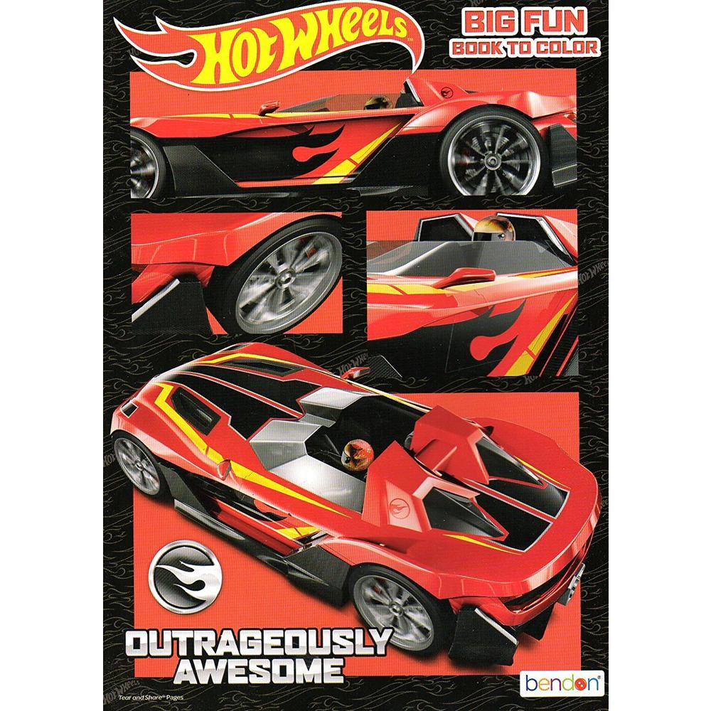 Coloring Book Hot Wheels Big Fun Book to Color + Hot Wheels Sticker ...