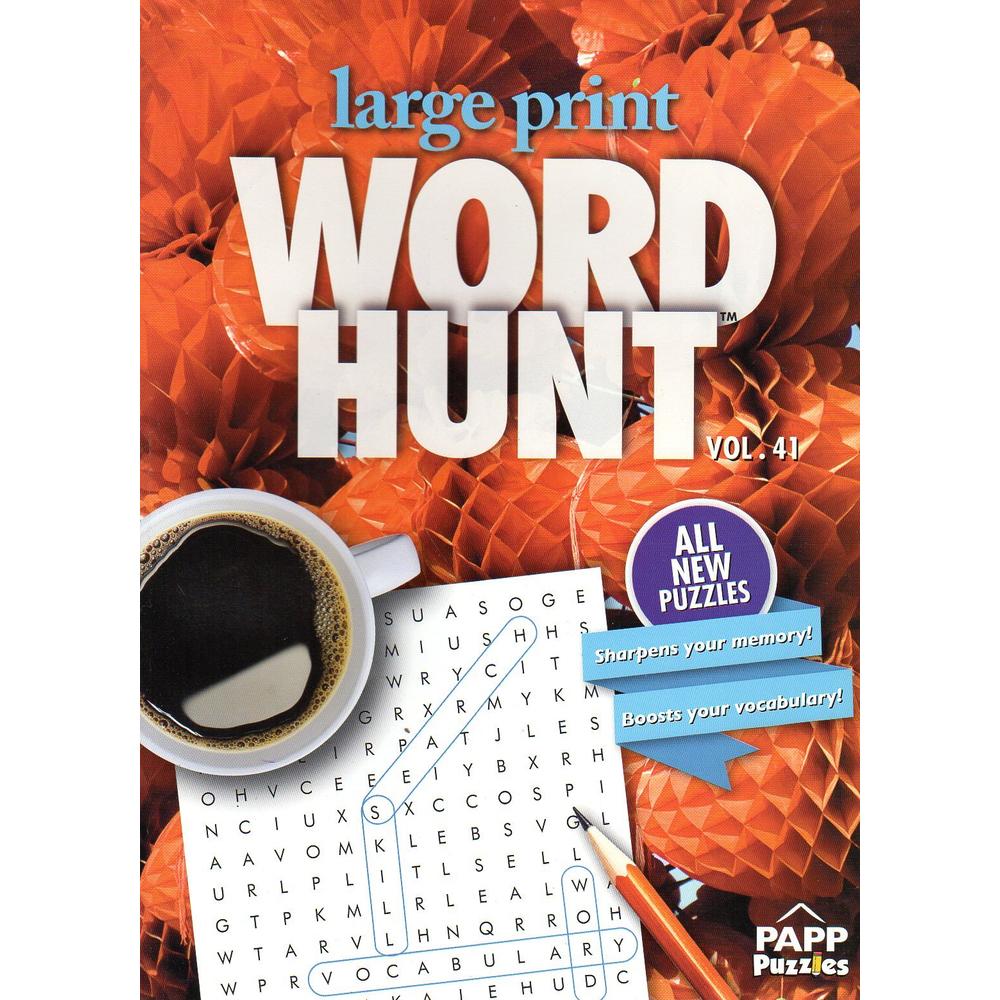 Paperback Large Print Word Hunt - All New Puzzles Books - 2017 Vol. 41 ...