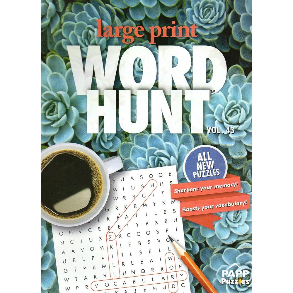 Paperback Large Print Word Hunt - All New Puzzles Books - 2017 Vol. 41 ...