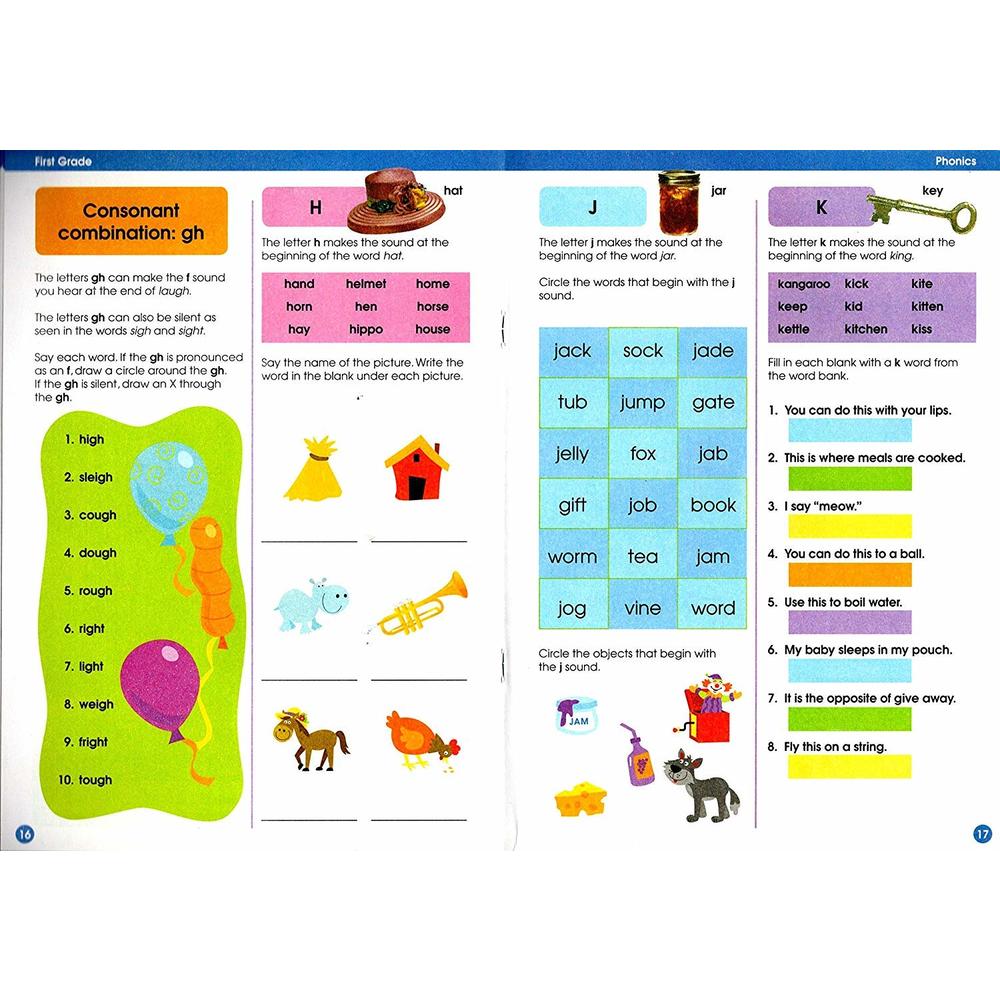 Good Grades First Grade Educational Workbooks - Set of 8 Books