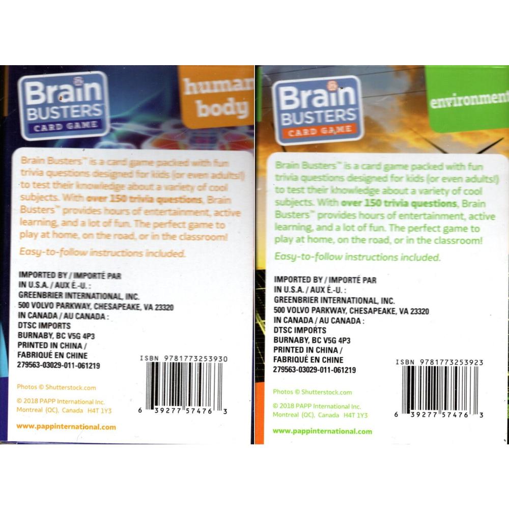 Brain Busters Human Body and Environment - with Over 150 Trivia ...