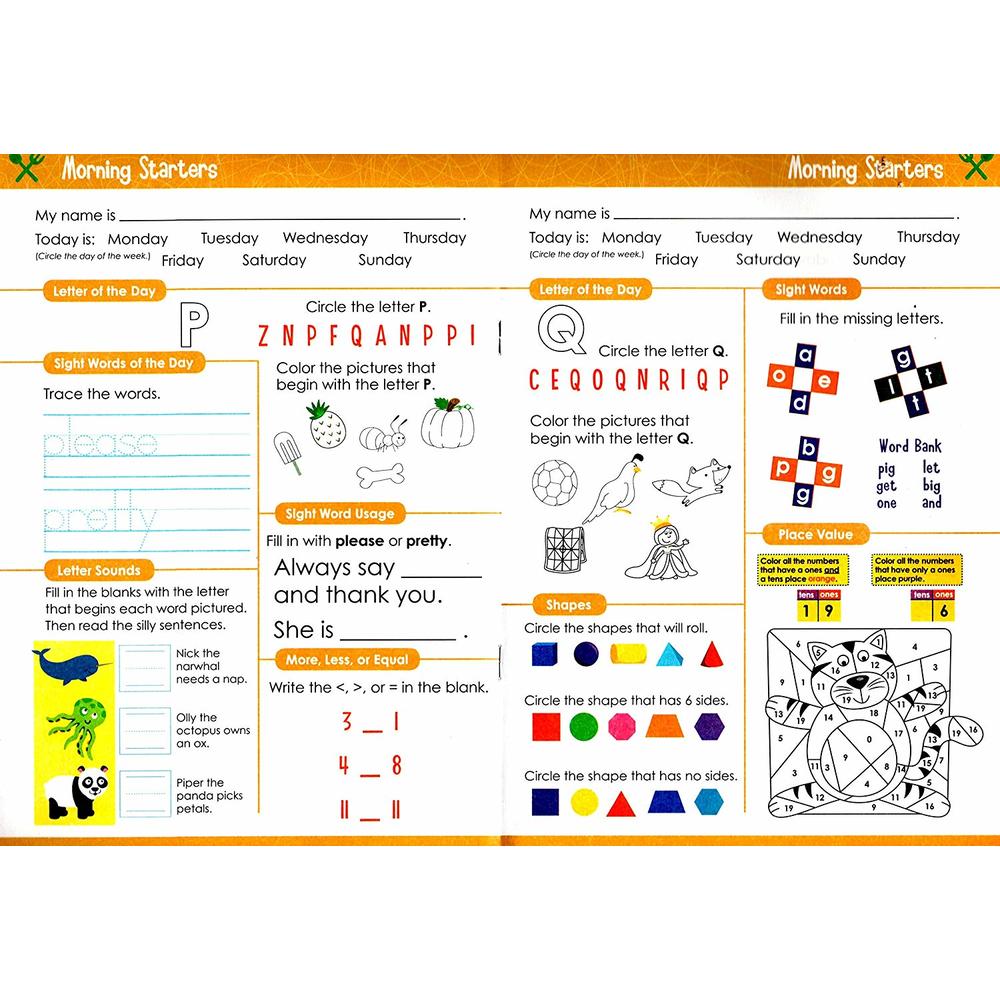 Educational Workbooks Kindergarten - Morning Starters Educational ...