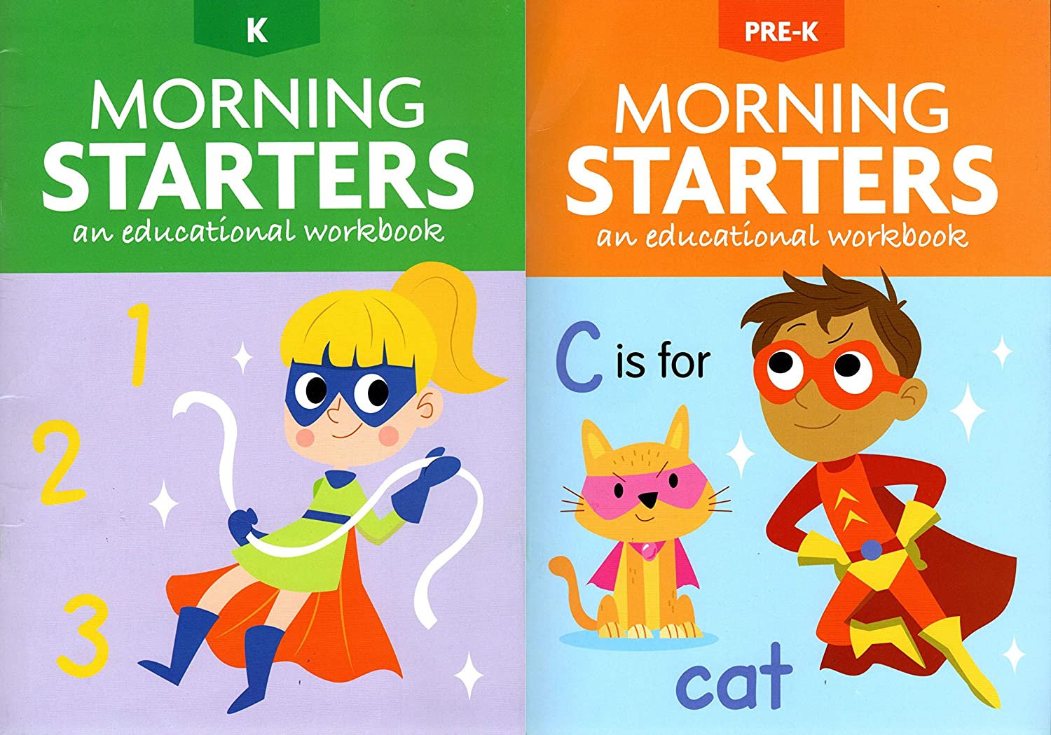 PRE-K & Kindergarten - Morning Starters Educational Workbooks - Set of ...